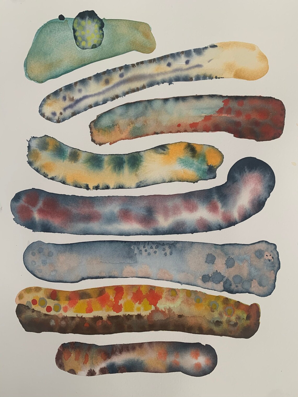 Compartmentalized Tide Pools, Original Watercolor Wall Art Original ...