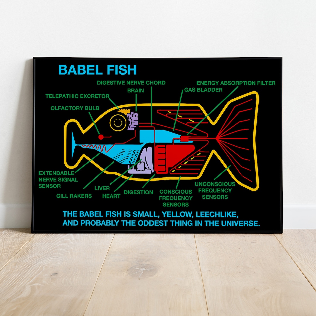 Babel Fish Diagram Art Print, Hitchhiker's Guide, Sci-fi Geek Gift - Etsy