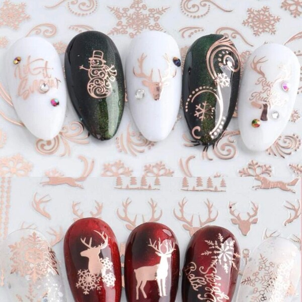 Christmas Nail Decals - Etsy
