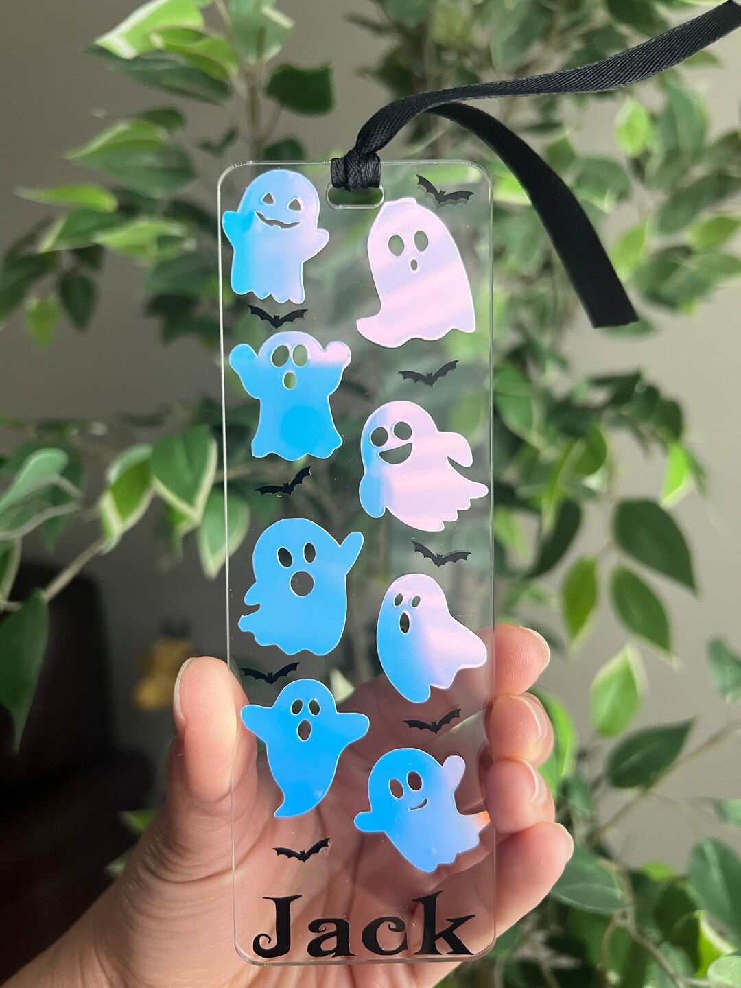 Personalized Halloween Cute Ghosts Acrylic Bookmark, Spooky Halloween ...