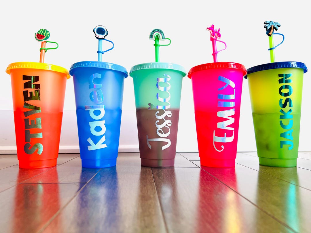 Personalized Color Changing Cups, Reusable Customized Tumblers, Kids ...