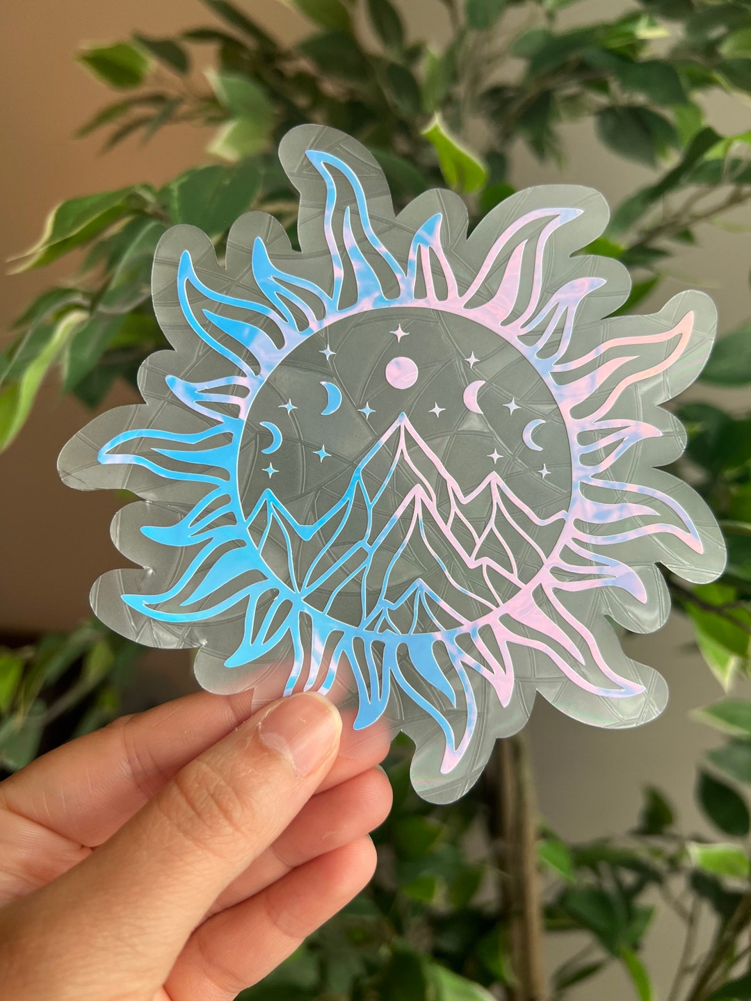 Sun and Moon Suncatcher Sticker, Window Decal, Window Sticker, Window ...