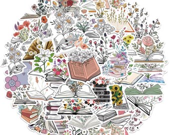 Floral Book Stickers - Etsy