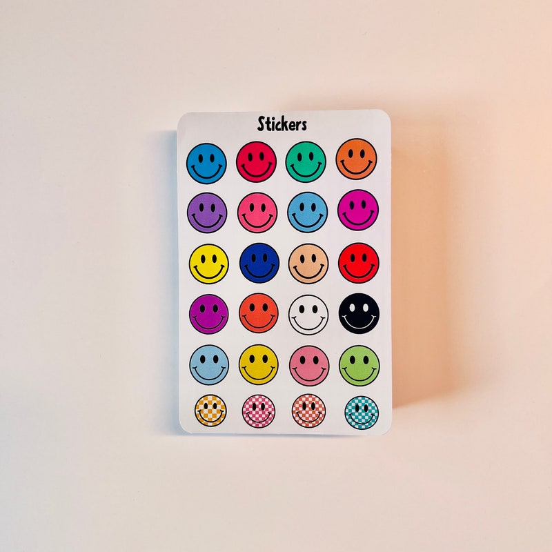 Smiley Face Stickers - Etsy