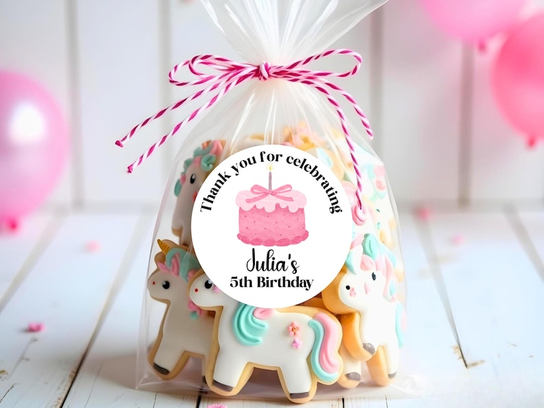 Custom Birthday Party Favor Stickers – Personalized Celebration Labels ...