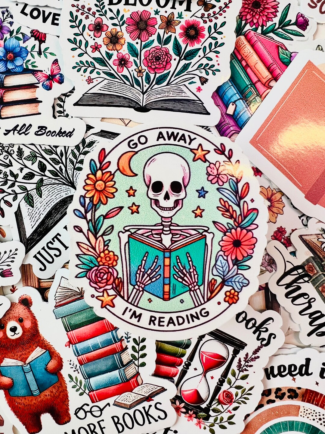 Mystery Bookworm Sticker Pack, Reading Stickers, Tumbler Stickers ...