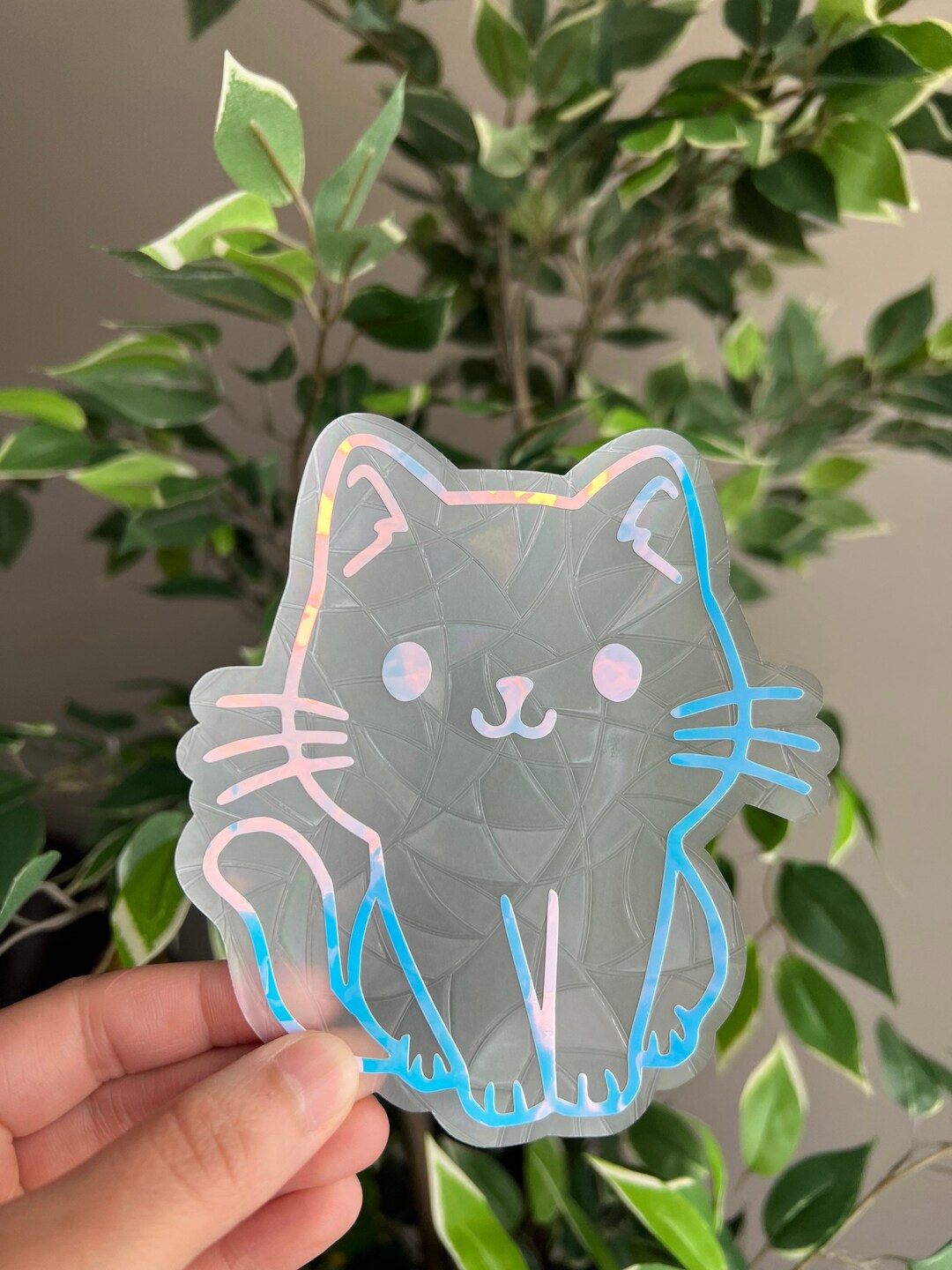 Cat Sun Catcher Sticker, Cat Lovers Sticker, Cat Window Decal, Car ...