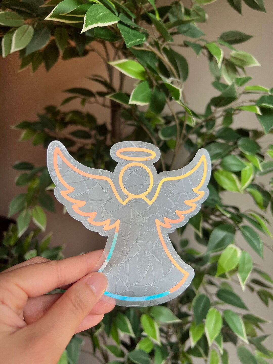 Guardian Angel Suncatcher Sticker, Window Decal, Prism Window Sticker ...