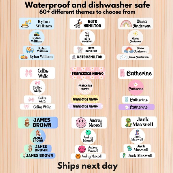 Waterproof Name Labels - Etsy Canada