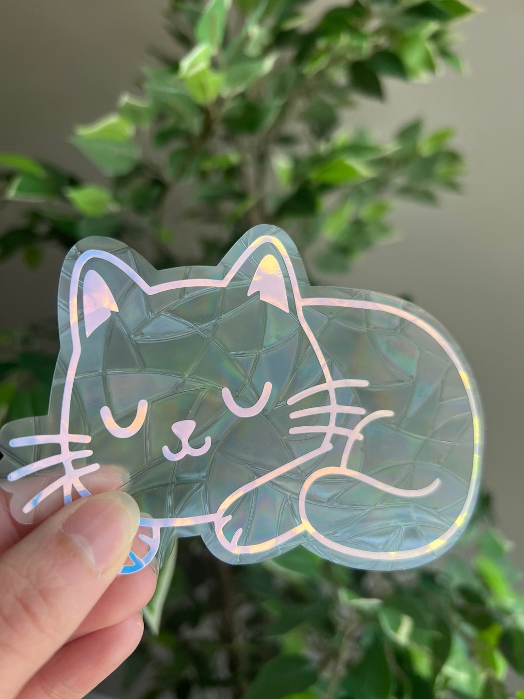 Cat Sun Catcher Sticker, Cat Lovers Sticker, Cat Window Decal, Car ...