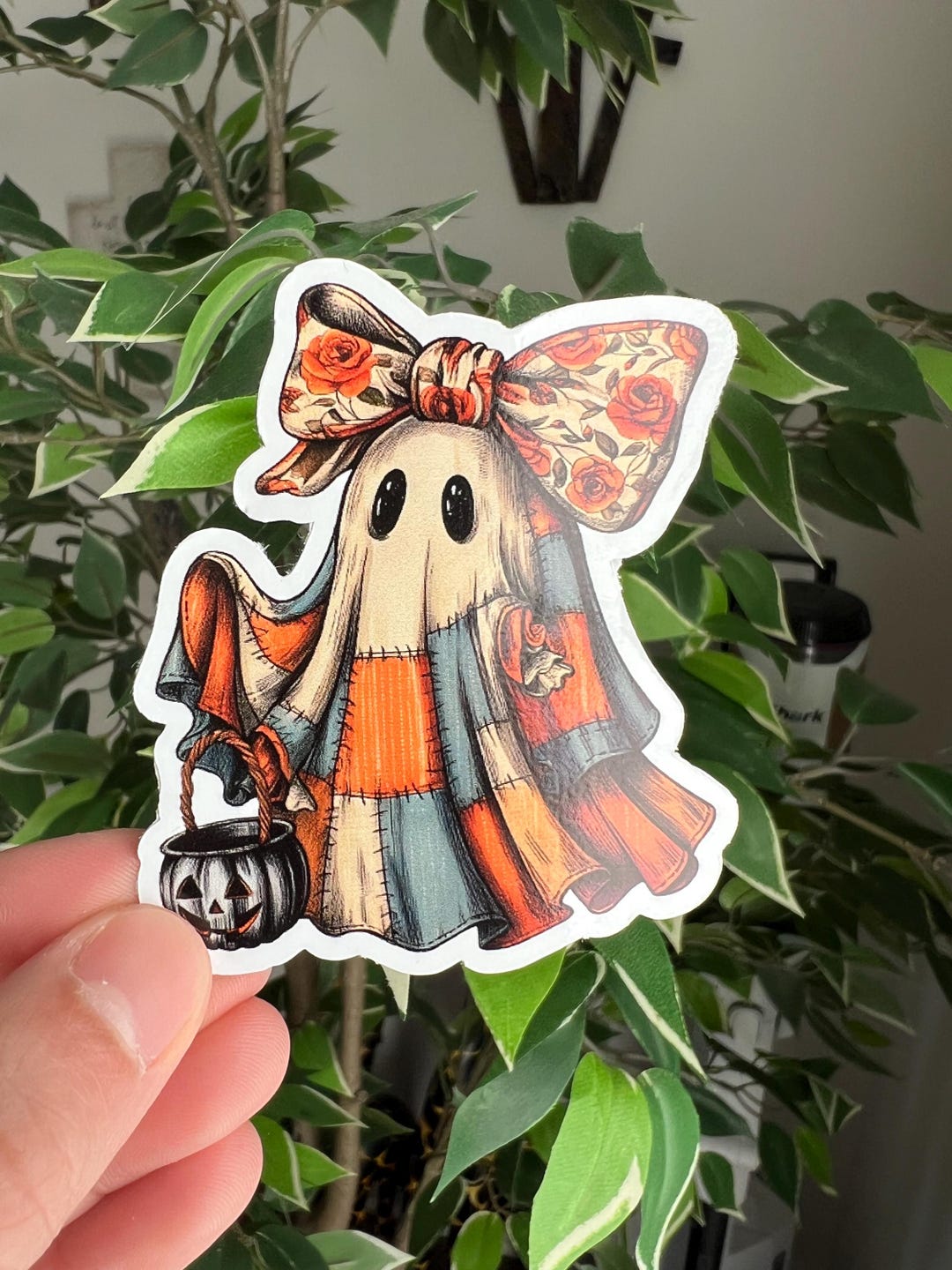 Denim Ghost Vinyl Sticker, Ghost Vinyl Decal, Glossy Vinyl Sticker ...