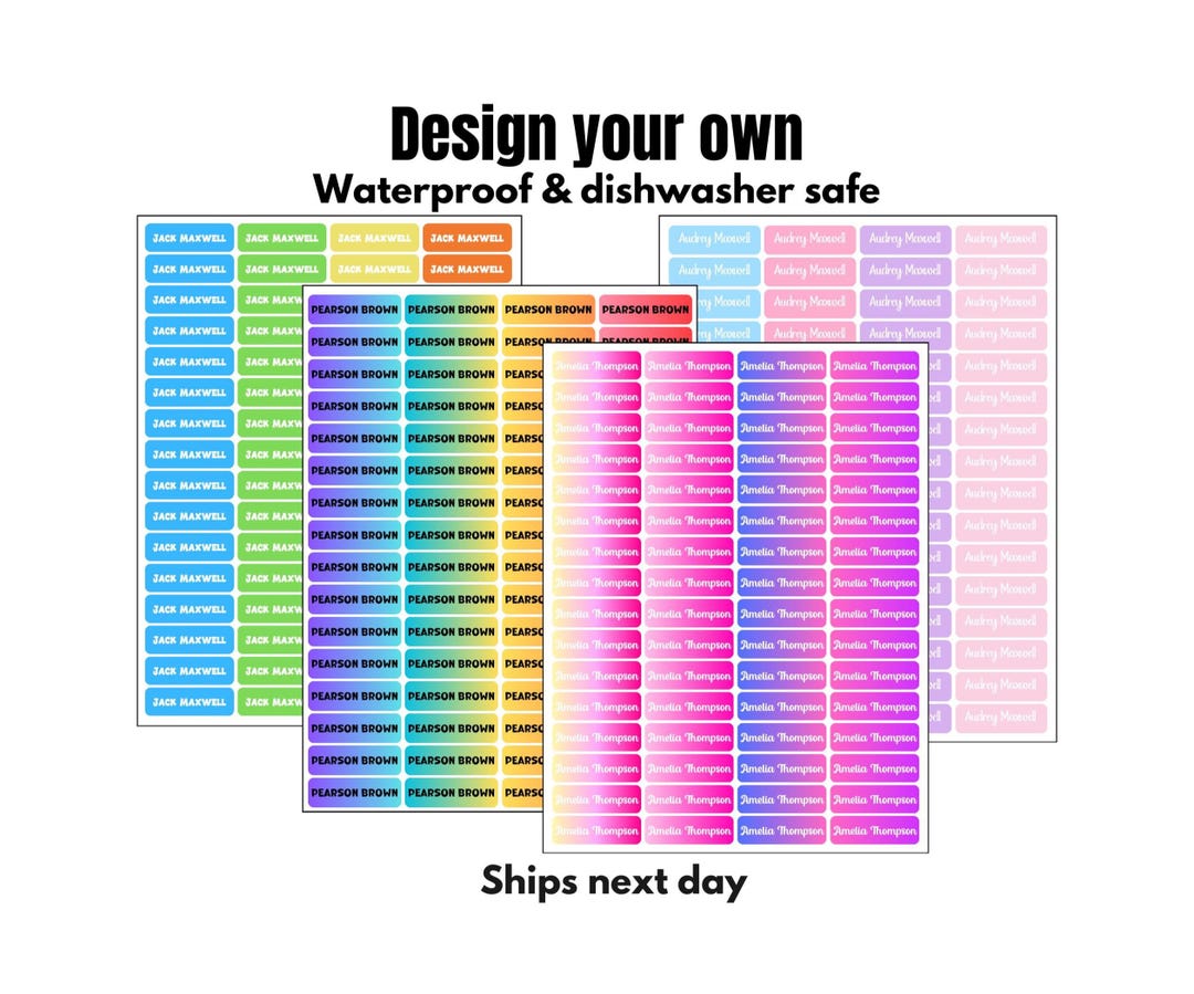 Waterproof Name Labels – School & Daycare Supplies, Dishwasher Safe - Etsy