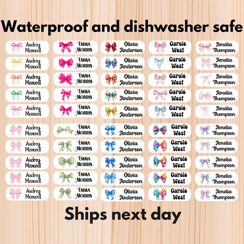 Personalized Bow Label Stickers - Etsy