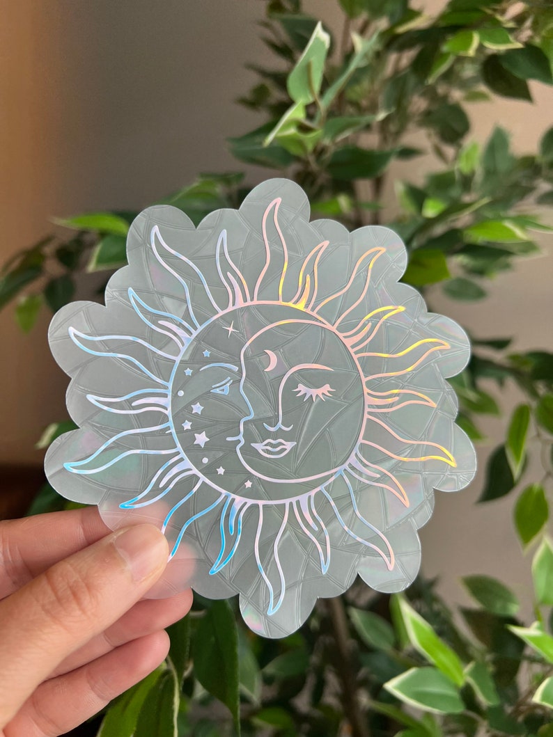 Sun and Moon Suncatcher Sticker Window Decal Window Sticker - Etsy