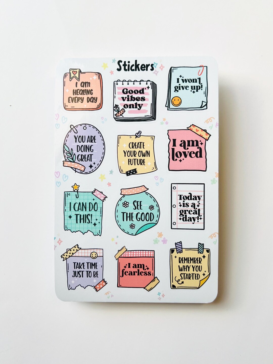 Sticker Sheet, Positive Quotes, Glossy Vinyl Stickers, Motivational ...