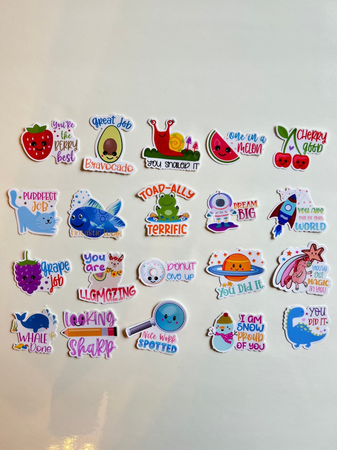 Pack of 20 Motivational Quotes Sticker Pack, Vinyl Glossy Stickers ...