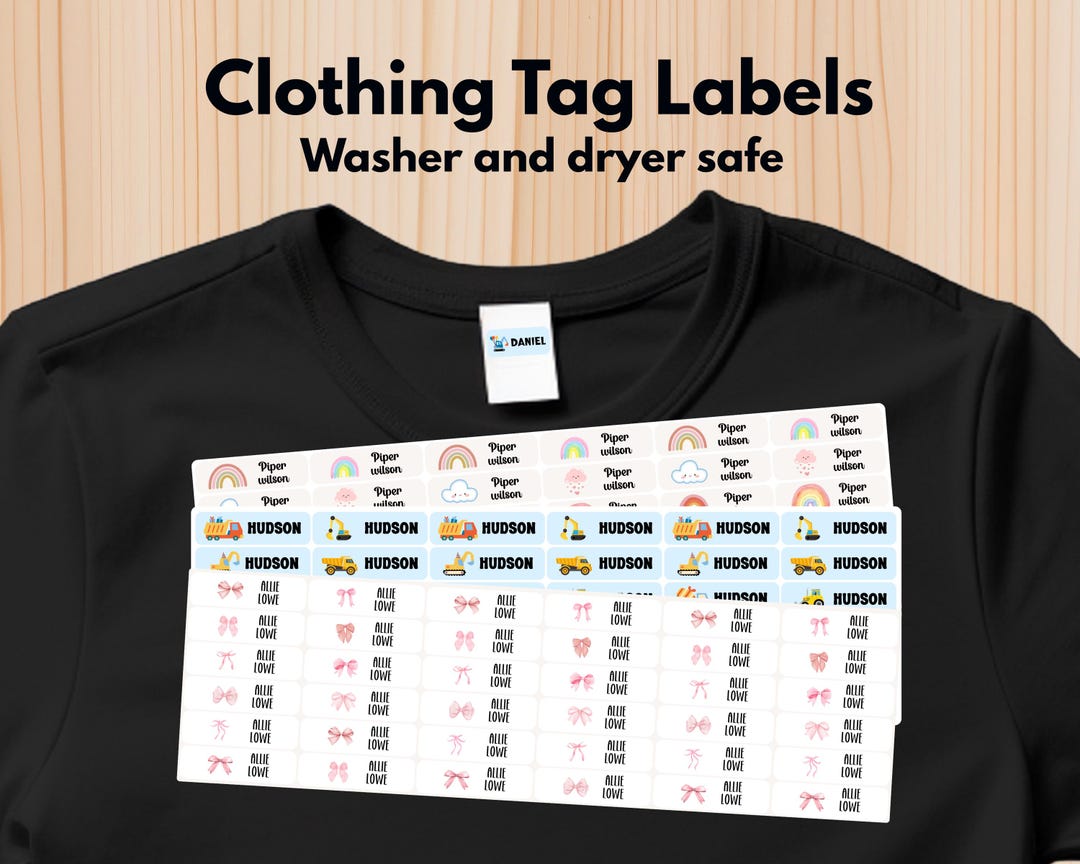 102 Clothing Tag Labels, Washer and Dryer Safe , Back to School Name ...