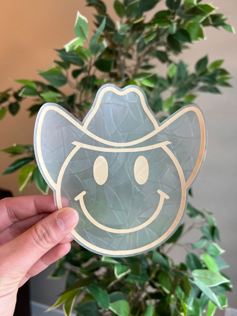 Smiley Face Sun Catcher Sticker Rainbow Suncatcher Good - Etsy