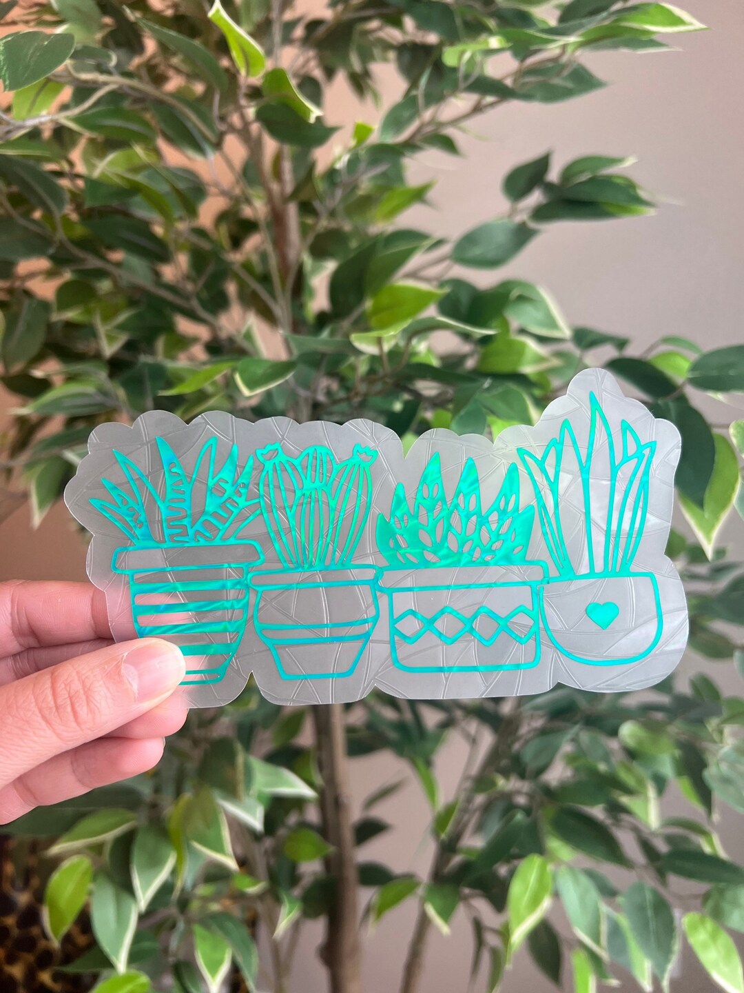 Houseplants Suncatcher Sticker, Rainbow Window Cling, Prism Window ...