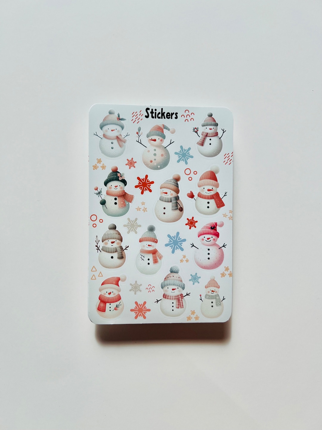 Sticker Sheet Snowman Stickers, Snow Friends Sticker Sheet, Winter ...