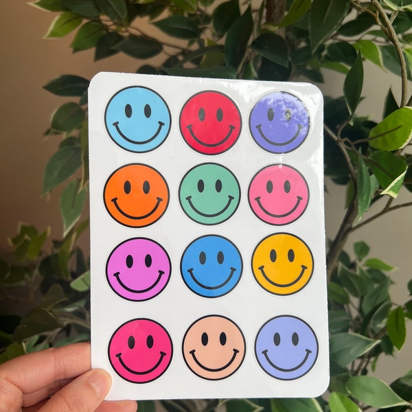 Smiley Face Stickers - Etsy