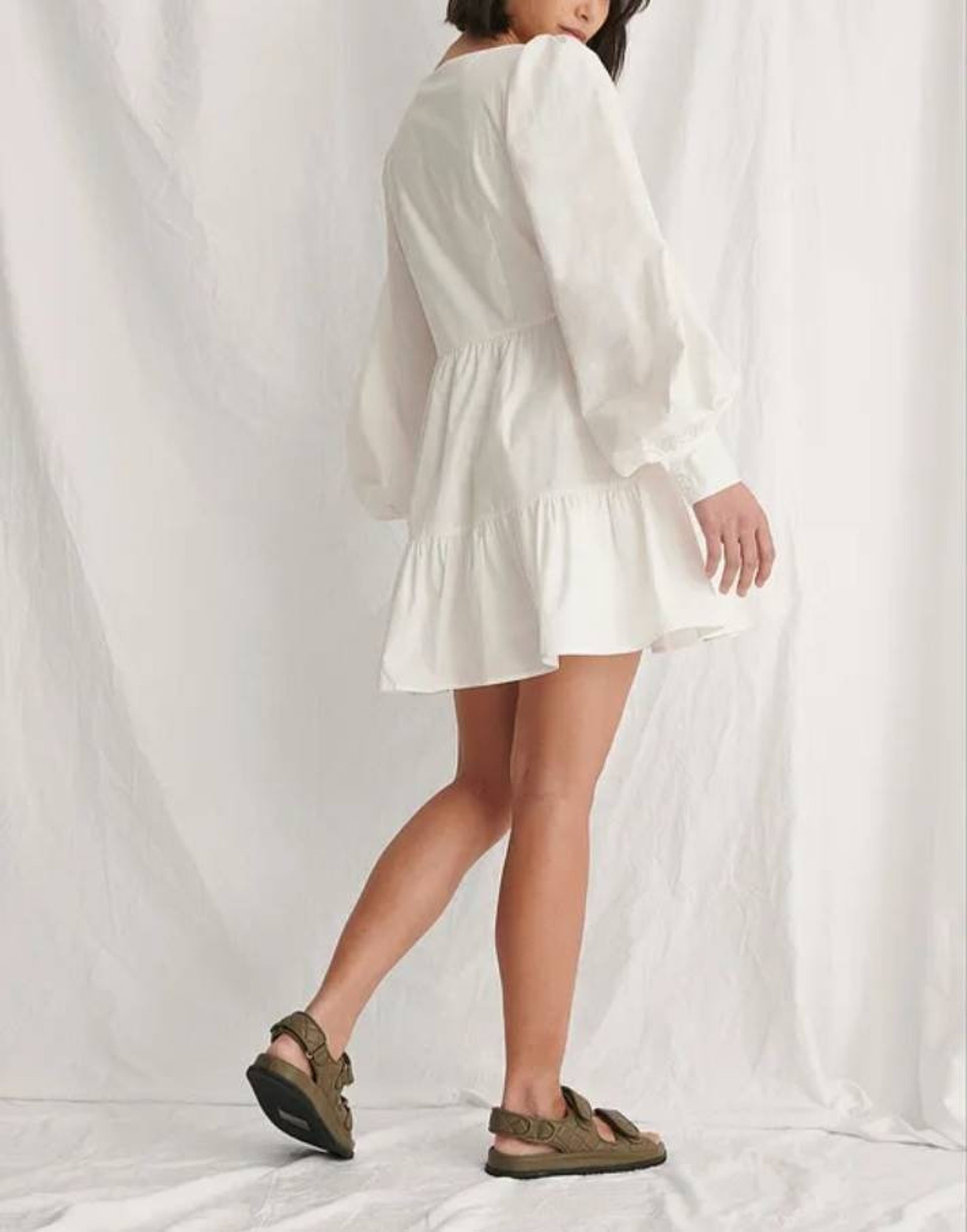 Balloon Sleeve Ruffle Dress Short Casual Cotton Mini Dress - Etsy