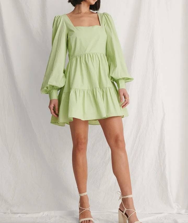 Balloon Sleeve Ruffle Dress Short Casual Cotton Mini Dress - Etsy