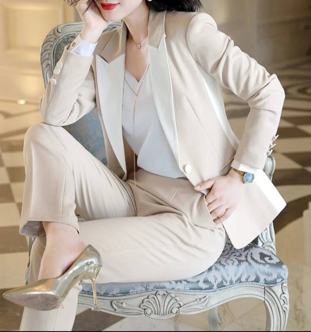 Tailored Two Pieces Suit Two Color Blazer and Trouser Set Made to ...