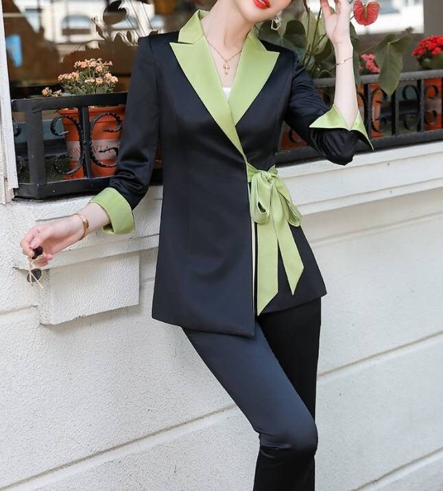 Tailored Two Pieces Suit Two Color Tieable Blazer and Trouser Set Made ...