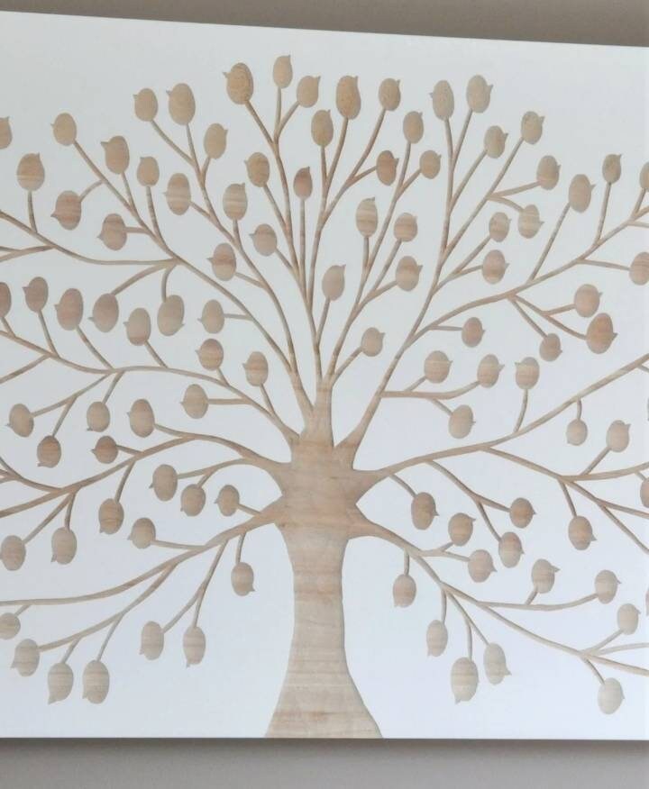 Hand Carved Wooden Tree Three Pieces Set Interior Wall Art Decoration ...