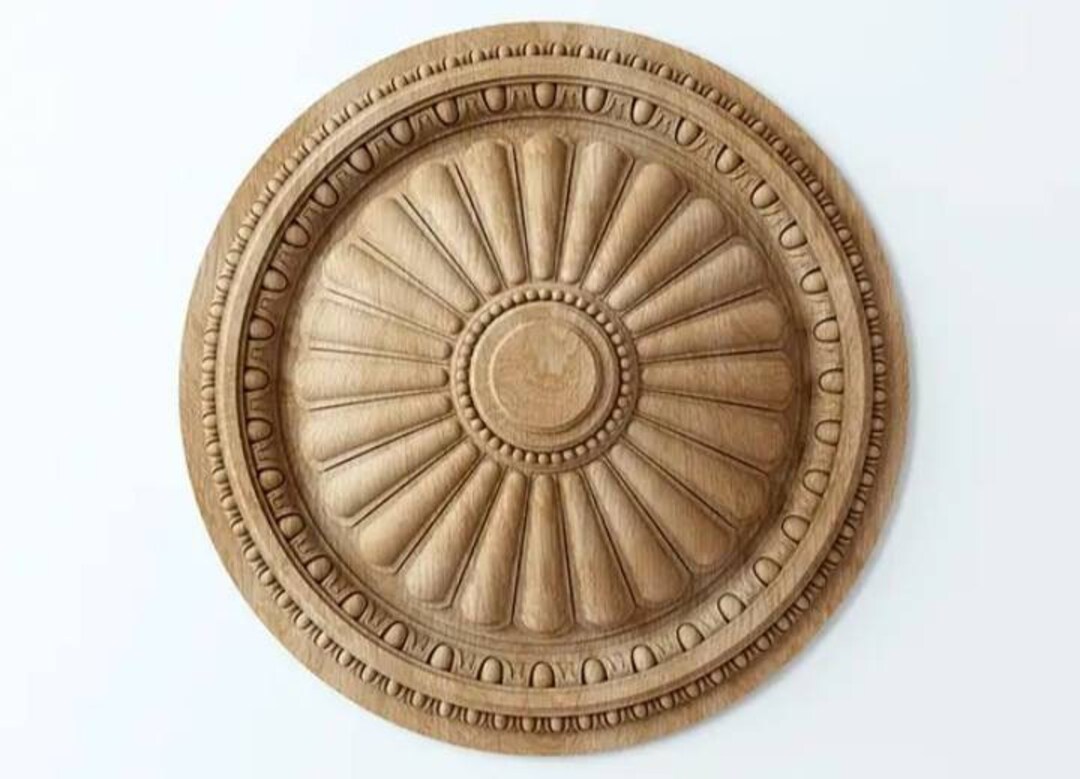 Hand Carved Wood Medallion for Interior Living Room Made to Order - Etsy