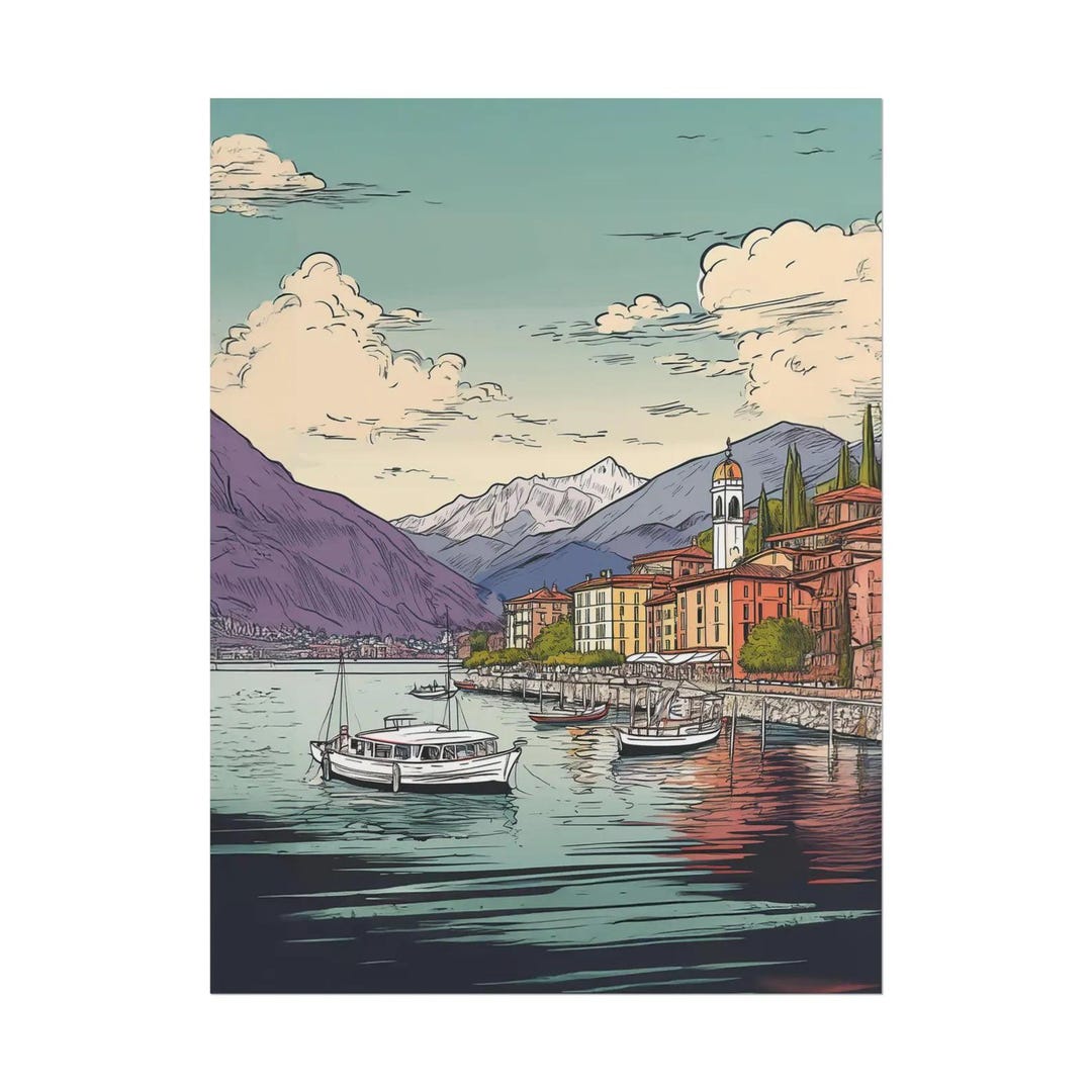 Lake Como Art Print [digital Download] - Etsy