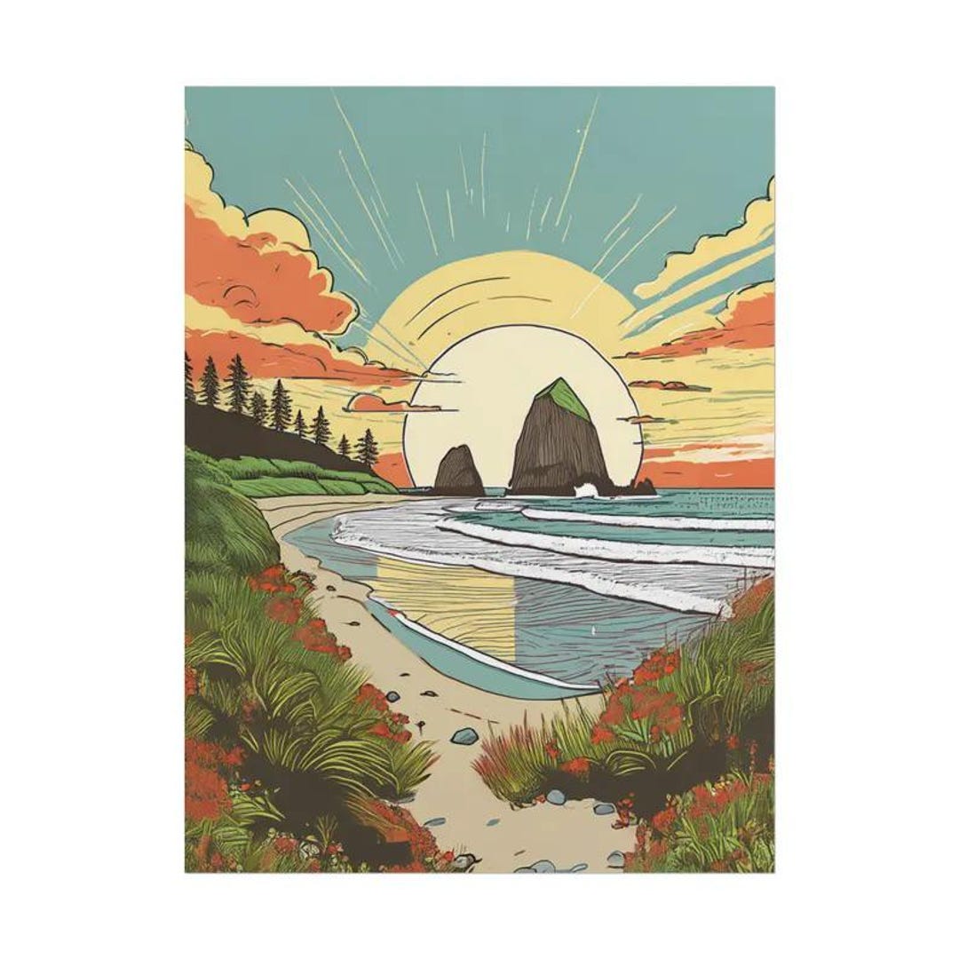 Cannon Beach Art Print [digital Download] - Etsy