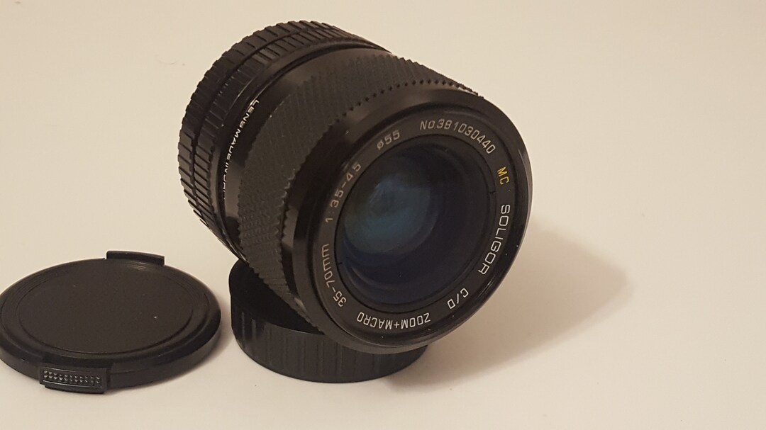 SOLIGOR C/D 35-70mm F3.5-4.5 MC Zoom+macro Lens Pentax Pk-mount W/ Caps ...