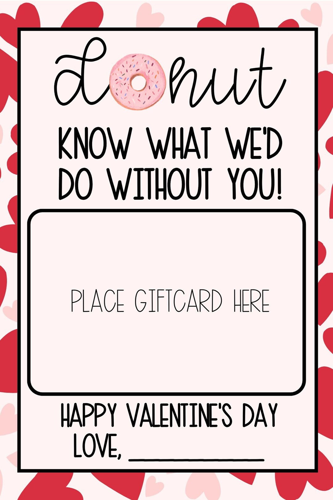 Donut Gift Card Holder - Valentine's Day Teacher Gift - Etsy