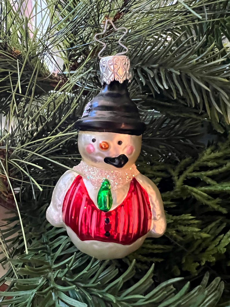 Snowman With Pipe Old World Inge Glass Ornament - Etsy