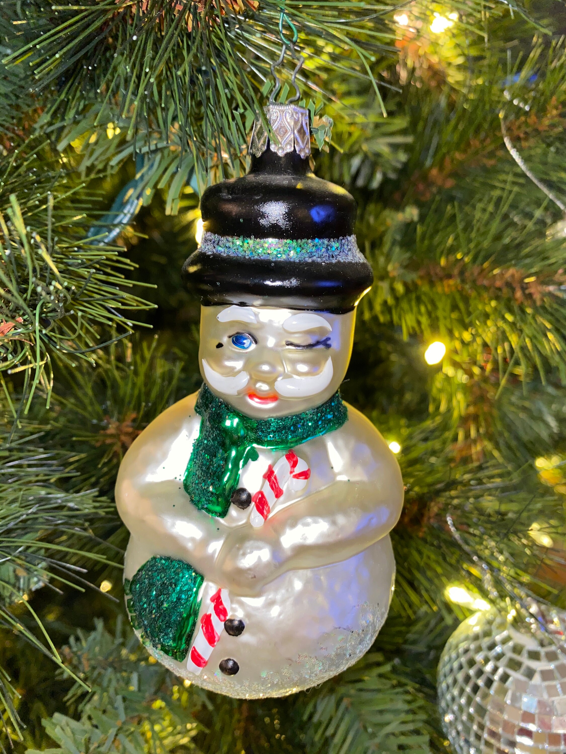Winking Snowman Old World Inge-glas Christmas Ornament - Etsy UK