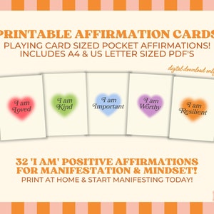 Printable Affirmation Cards for Manifestation & Mindset | 32 Positive ...