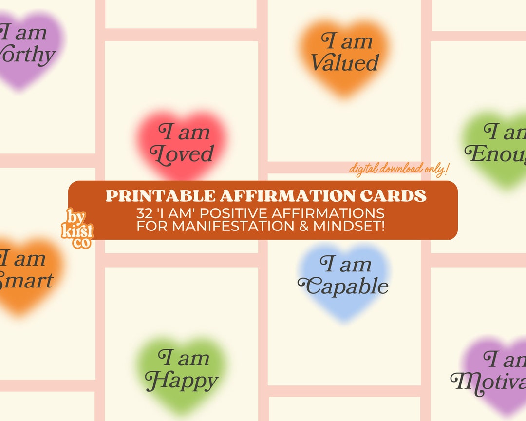 Printable Affirmation Cards for Manifestation & Mindset | 32 Positive ...