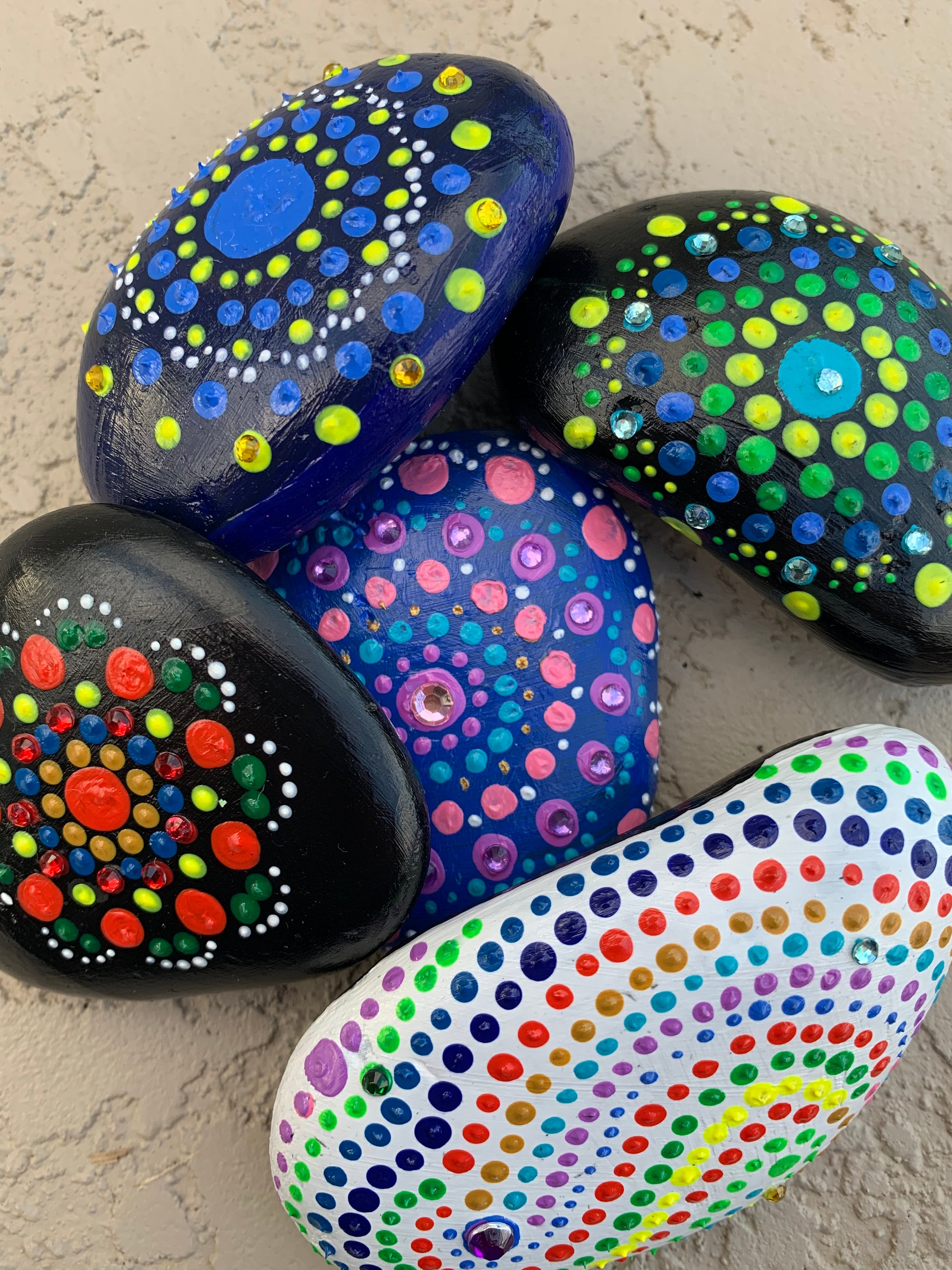 Painted Rocks. Gemstone Rocks. Paper Weight. River Rock - Etsy