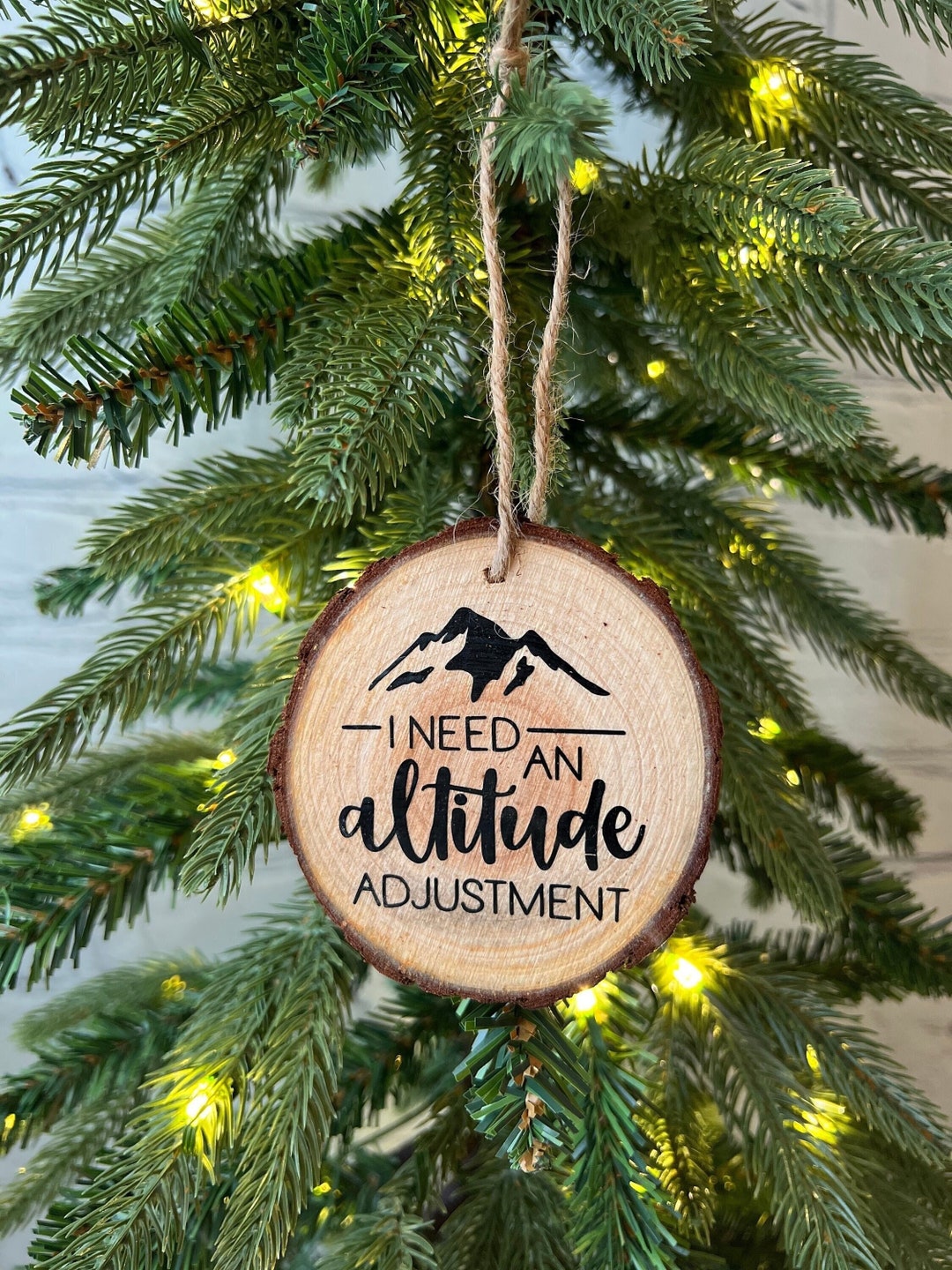 Altitude Adjustment Wood Slice Ornament | Travel Ornament | Cabin ...