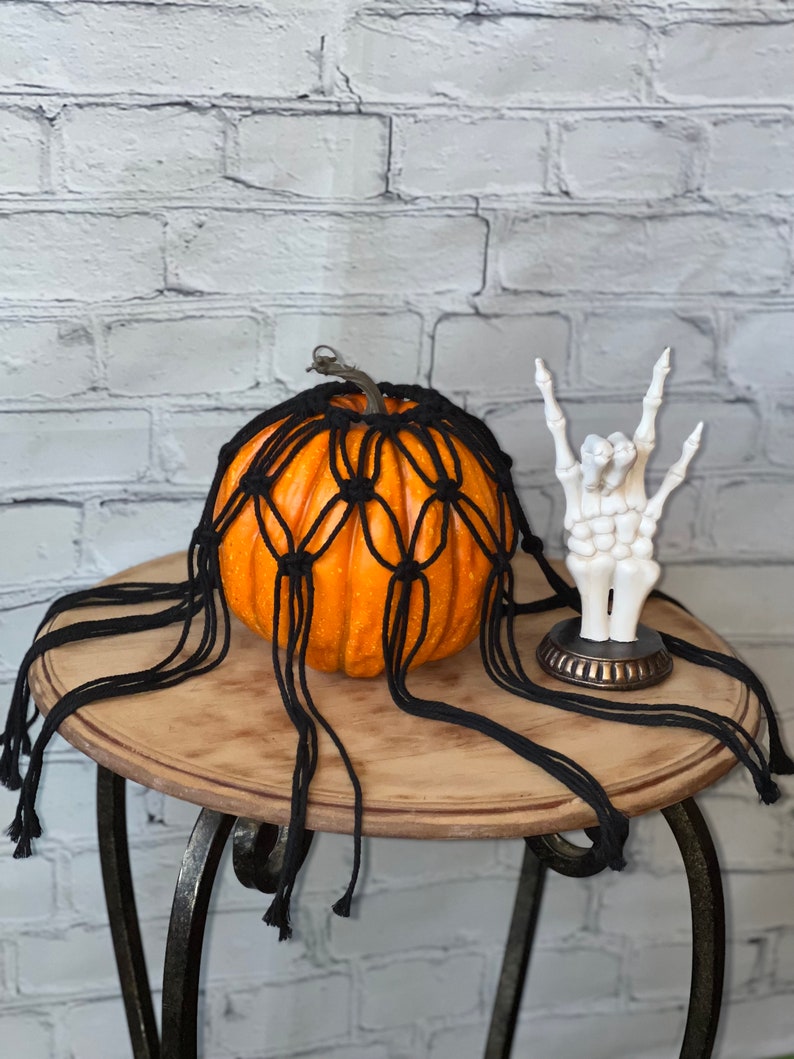 Macrame Pumpkin Cover Macrame Jar Cover Boho Halloween - Etsy
