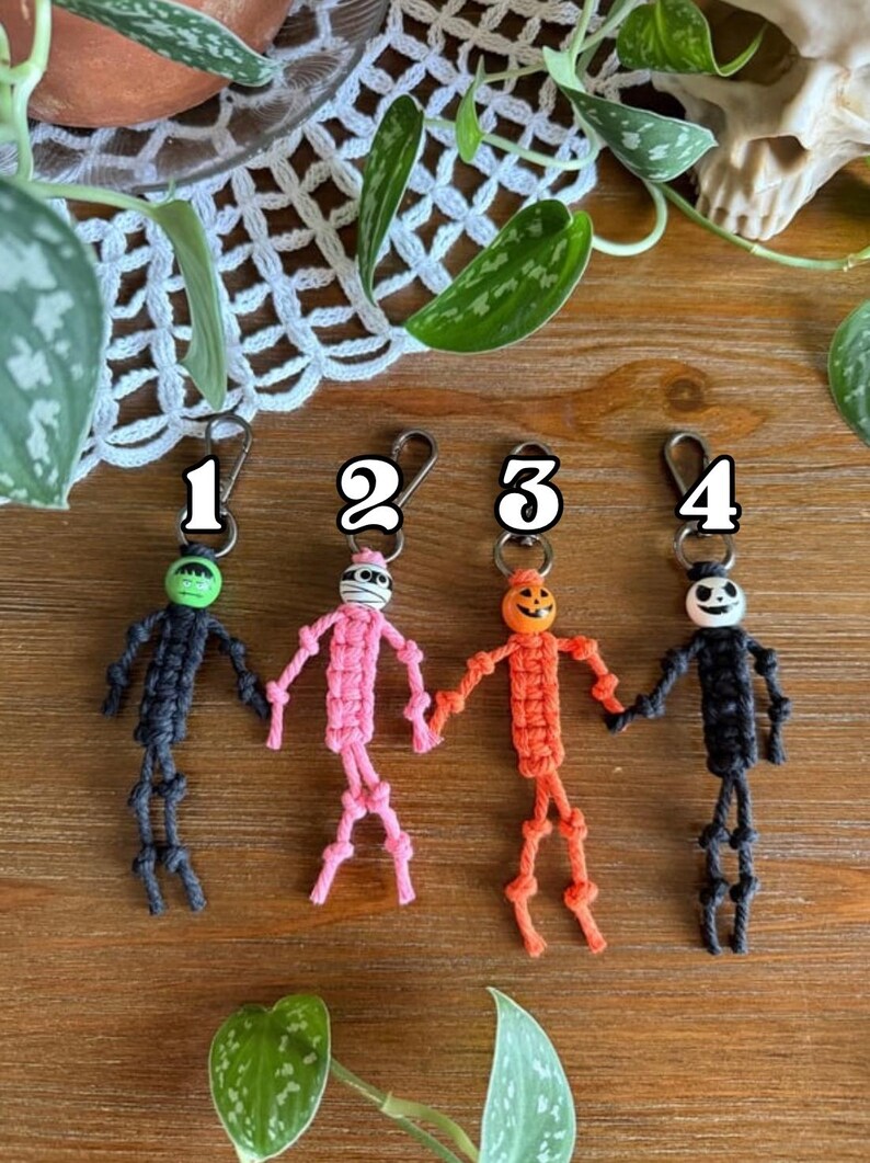 Macrame Halloween Keychain | Halloween Keys Accessory | Macrame Key ...
