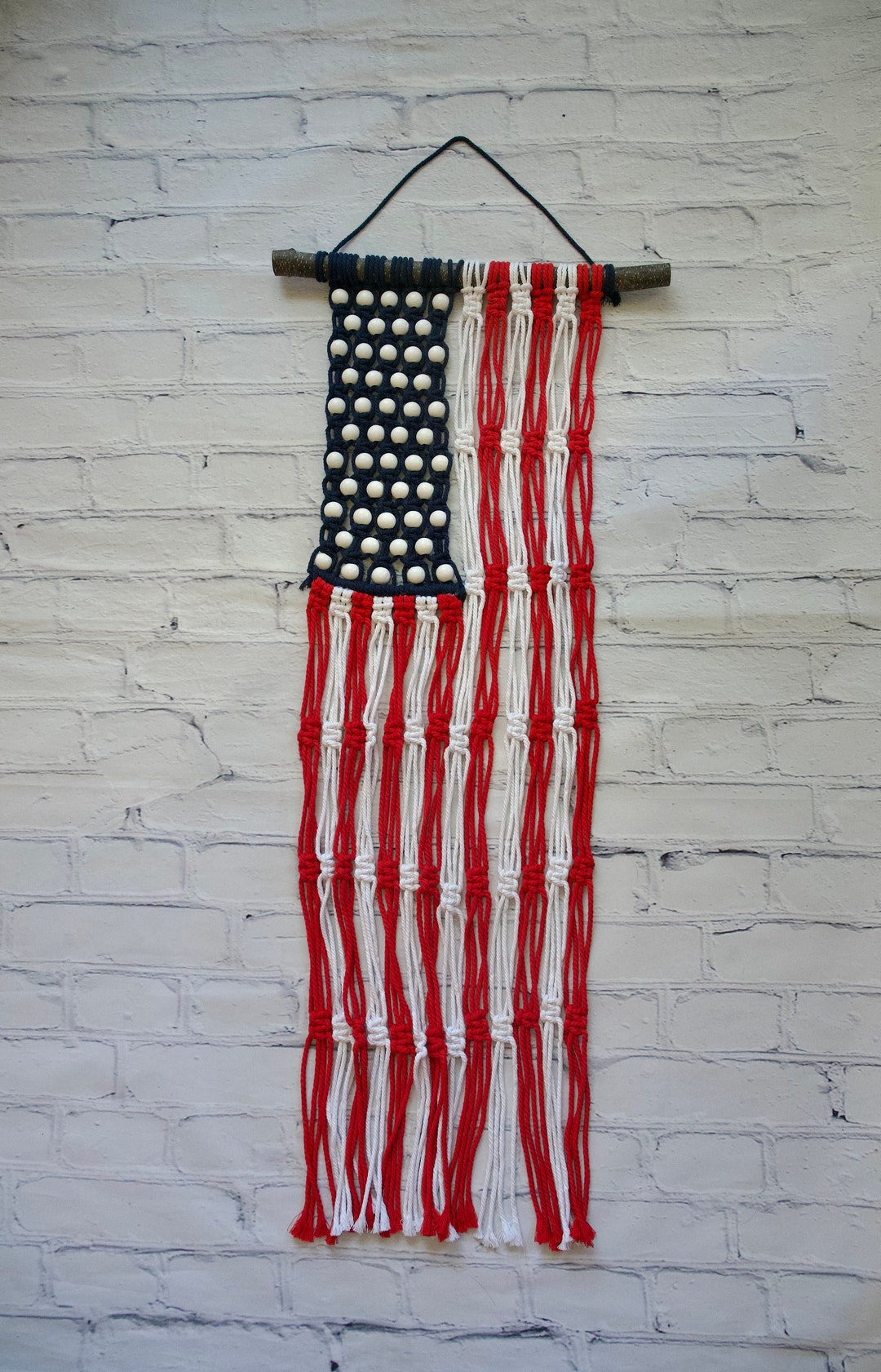 Macrame American Flag | Patriotic Decor | Fourth of July Decor ...