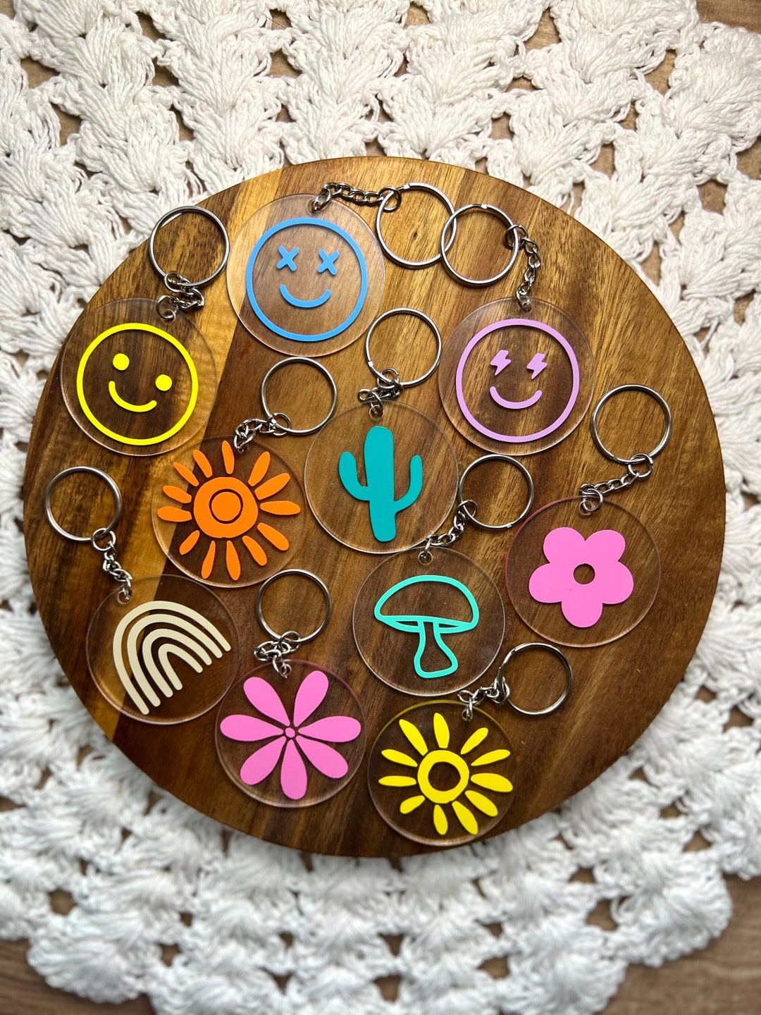 Acrylic Keychain | Aesthetic Keychain | Boho Key Charm | Hippie Car ...