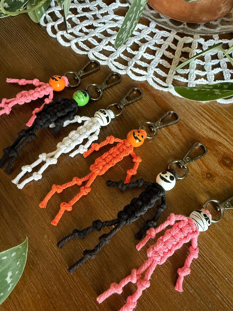 Macrame Halloween Keychain | Halloween Keys Accessory | Macrame Key ...