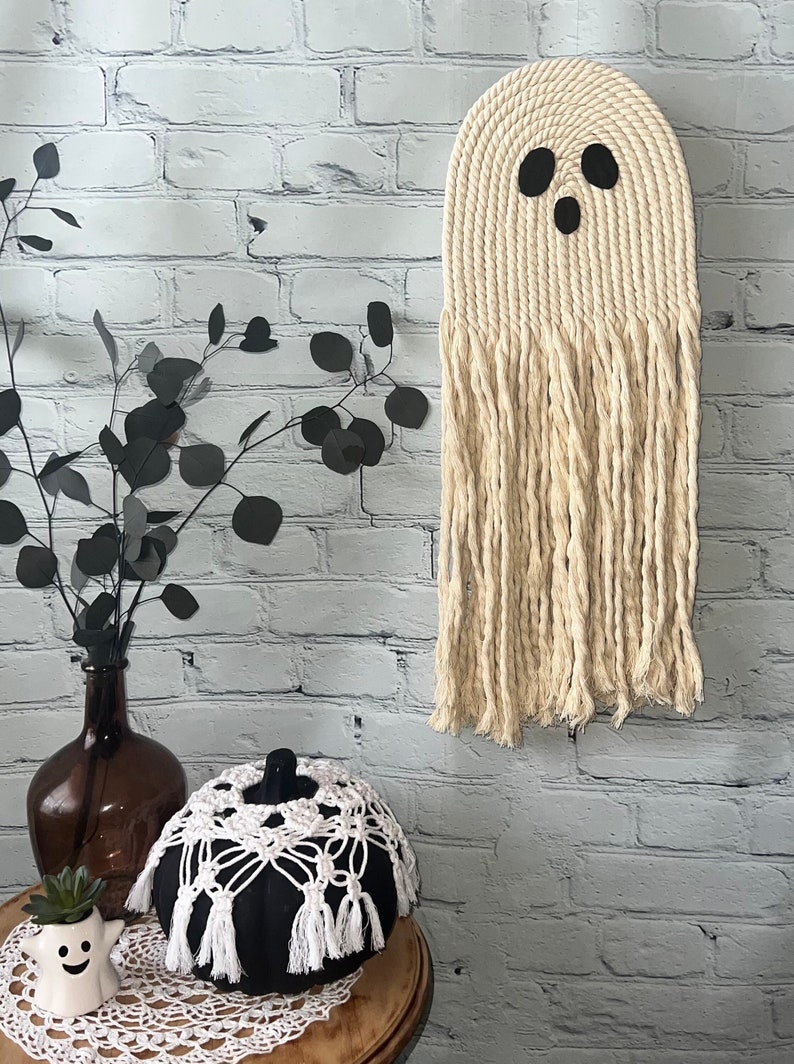 Macrame Ghost Wall Hanging Halloween Wall Art Trendy - Etsy