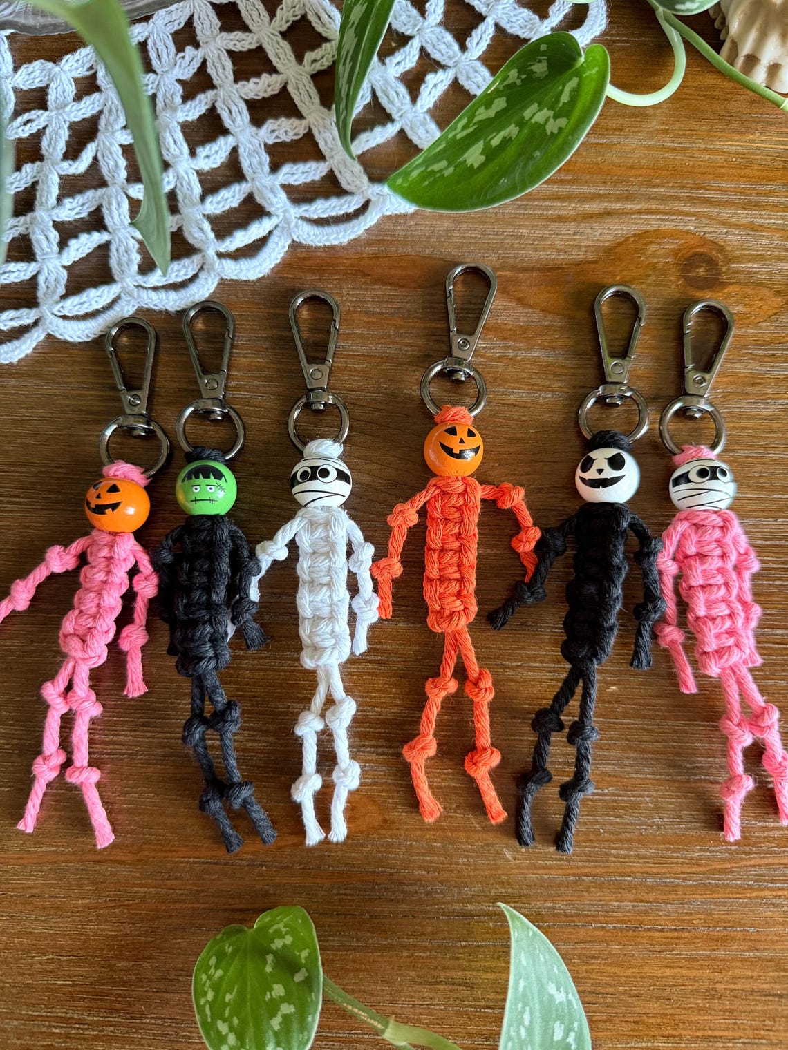 Macrame Halloween Keychain | Halloween Keys Accessory | Macrame Key ...