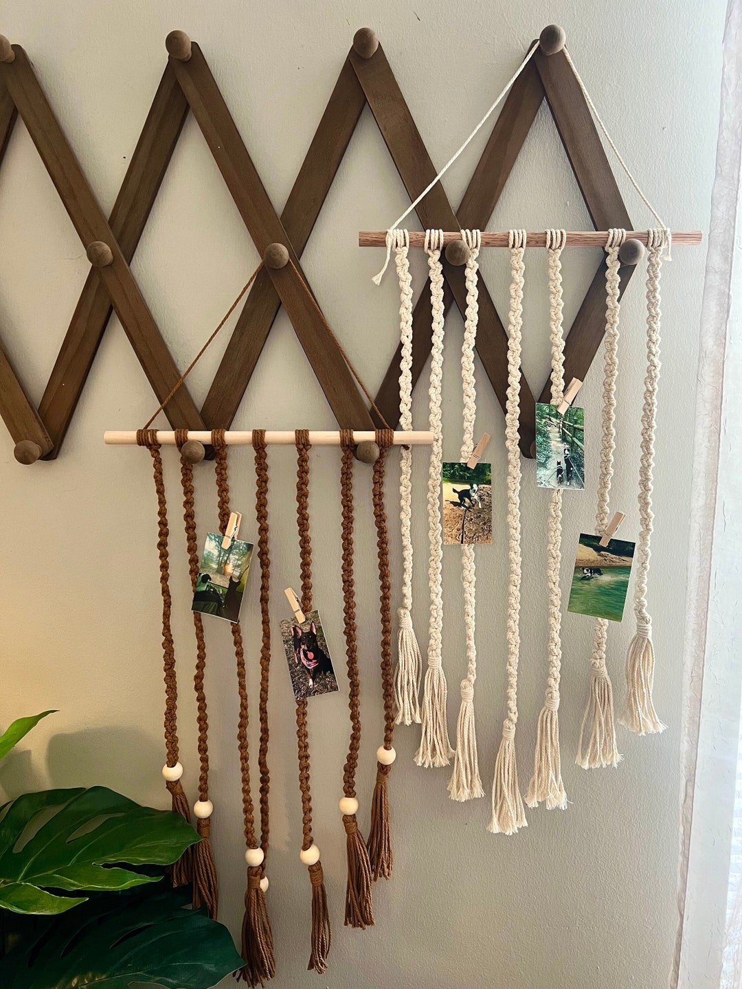 Macrame Picture Hanger | Macrame Photo Wall Hanging | Macrame Picture ...