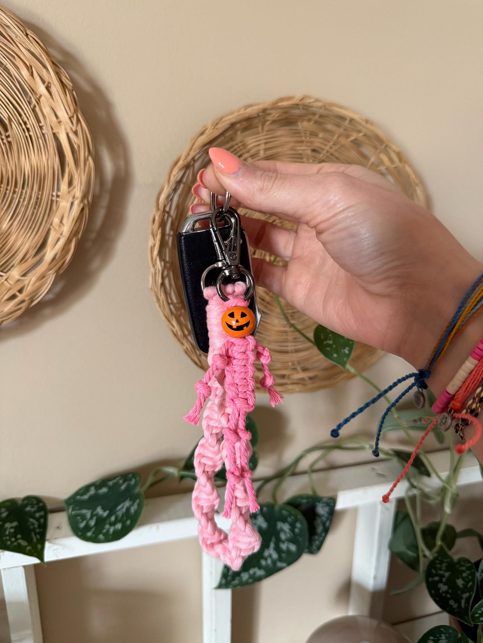 Macrame Halloween Keychain | Halloween Keys Accessory | Macrame Key ...